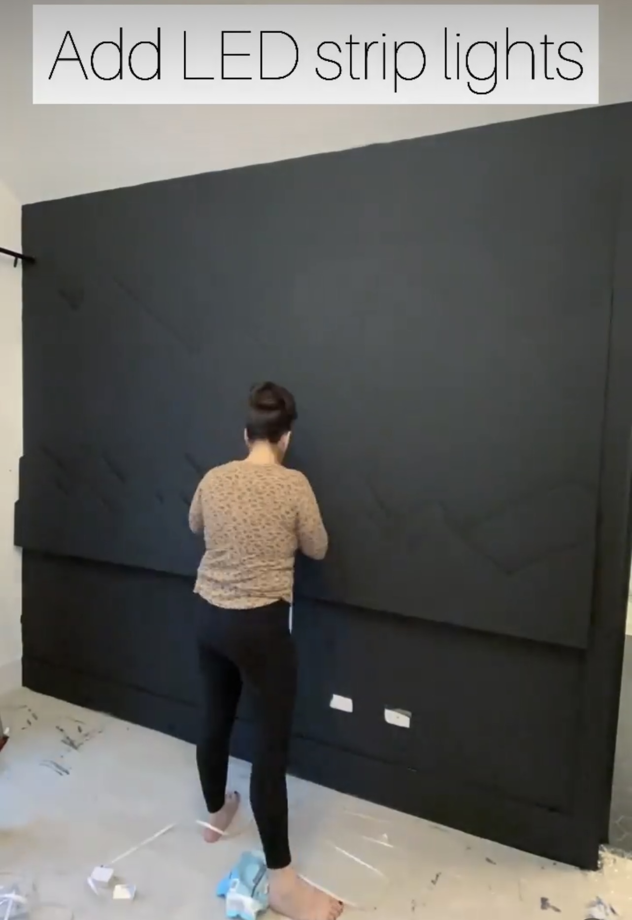 DIY backlit mountain range accent wall - Lauren Elizabeth Burke